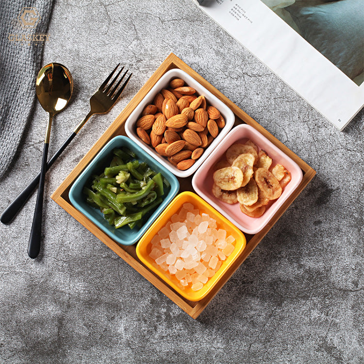 Nordic Creative Divided Plate Ceramic Platter Snack Plate Dim Sum Plat