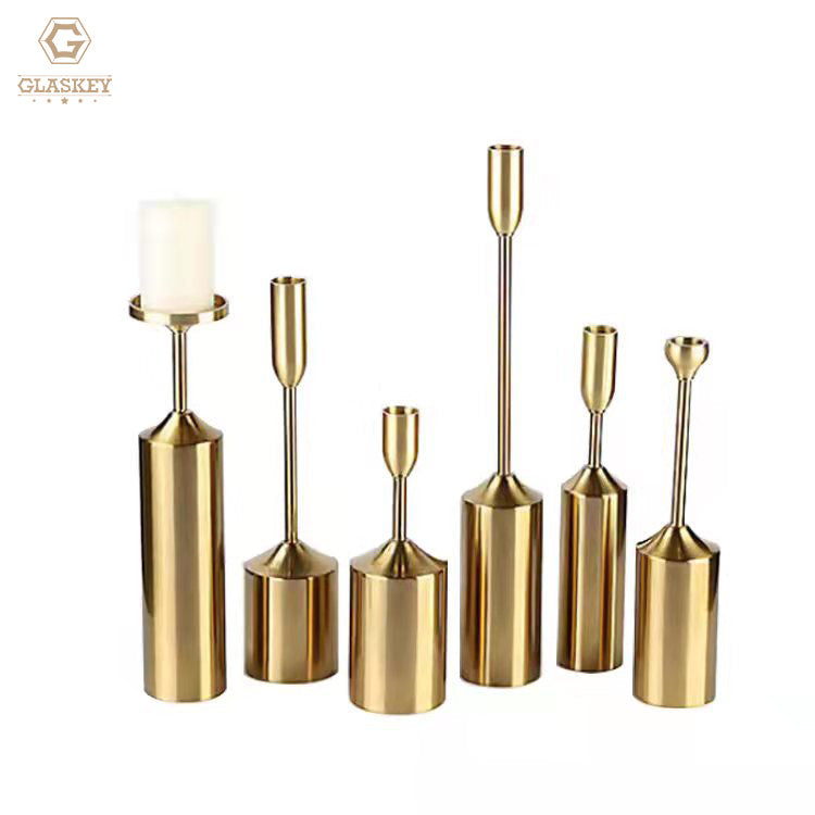 Wedding Dining Table Artificial Candlesticks For Decoration Metal Copp
